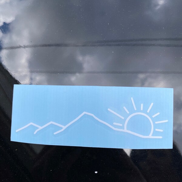 Mountain Sunset Vinyl Decal, Car Decal, Mountain Sticker, Nature Decal ...