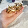 Handmade Gold Silver Plated Locomotive Train Hand Decorated Swarovski ...