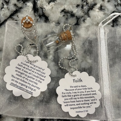 Tiny Mustard Seed Faith Glass Bottle Charm Mini Gift School Church ...