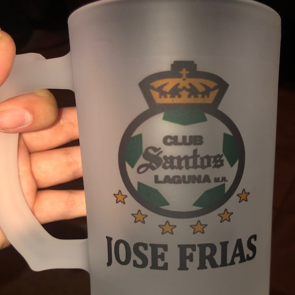 Santos Laguna Frosted Glass Beer Mug: Guerreros, 16oz - Etsy