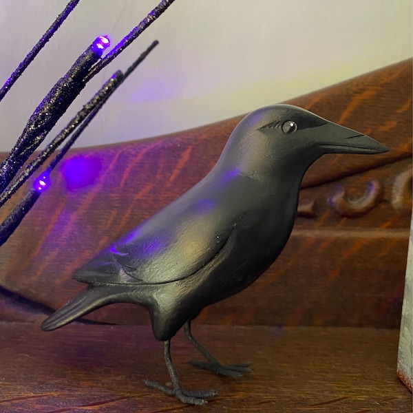 Mini Crow 3.5h Hand Carved Wooden Bird - Etsy Canada
