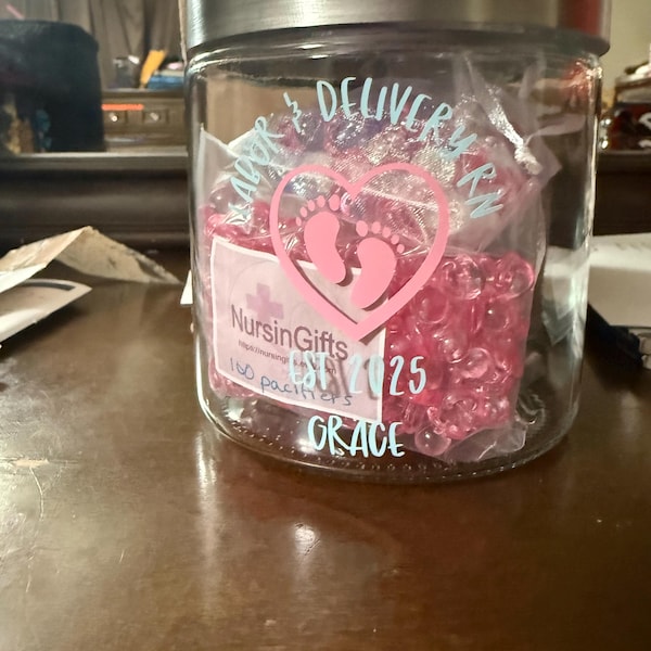 Birth and Delivery Tracking Jar With Beads- Personalized for Labor ...