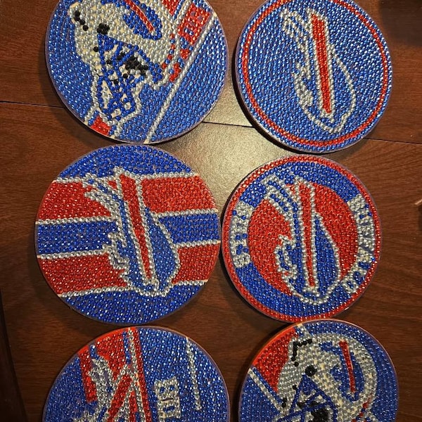 Buffalo Bills Diamond Painting Art Coasters - Set of 6 - Etsy