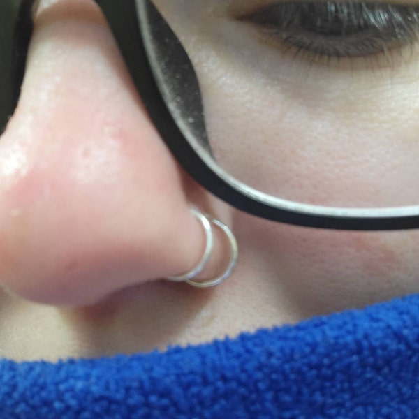 Sterling Silver Nose Ring Hoop,gold Nose Piercing,small Nose Hoop,thin ...