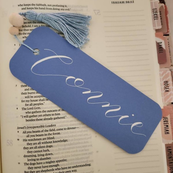 Personalized Bookmarks, Calligraphy Bookmarks, Custom Tassel Bookmarks ...