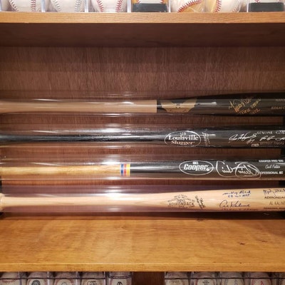10 Mini Baseball Bat Display Holder Rack Wall Mount Holds 10 Mini Bats ...