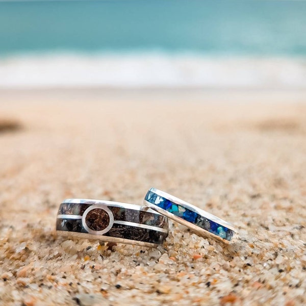 Meteorite Ring, Dinosaur Bone Ring, Triceratops Ring, Fossil Jewelry ...