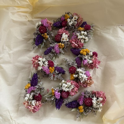 Dried Flower Mini Posy, Miniature Bouquet, Pink and Lavender. Perfect ...