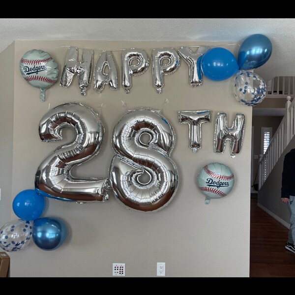 24'' LA DODGERS JERSEY Balloon| 18'' Dodgers Baseball Balloon| Dodgers ...