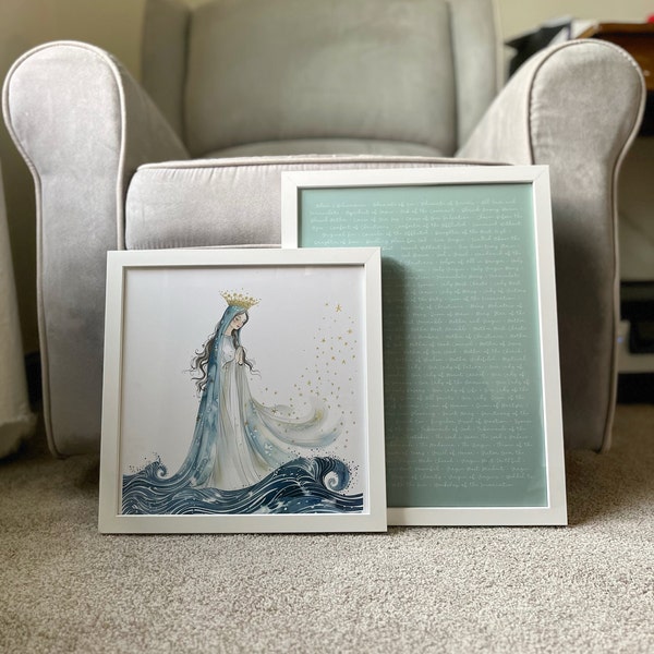 Ave Maria Prayer Print, Spanish Catholic Wall Art, Hail Mary Prayer ...