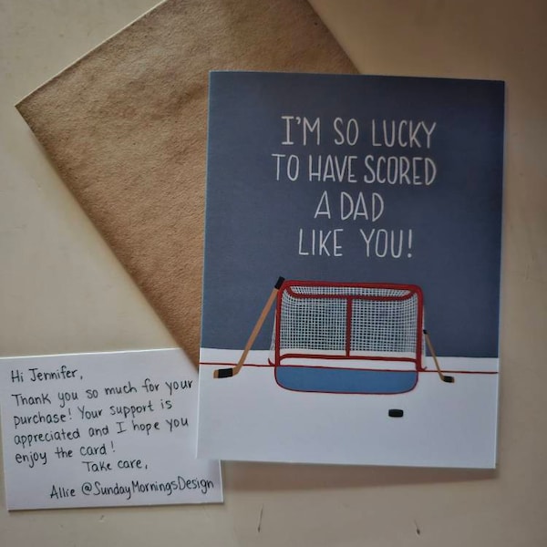 Father’s Day Card, Birthday Greeting Card Gift for Dad, Card for Hockey ...