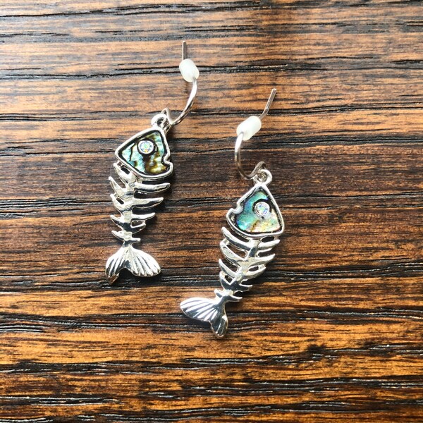 Silver Abalone Rectangle Bar Drop Earrings, Geometric Minimalist Simple Dangle Everyday Bohemian ...