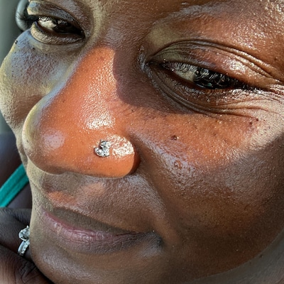 Tiny Evil Eye Threadless Flat Back Nose Stud, 20,18,16ga, 5-10mm Unisex ...