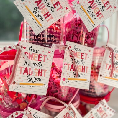 Teacher Valentines Day Gift Tag. Printable Gift Tags for Valentines Day ...