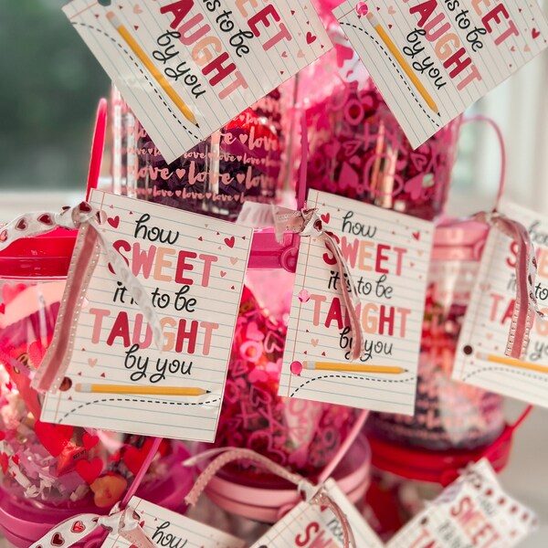 Teacher Valentines Day Gift Tag. Printable Gift Tags for Valentines Day ...