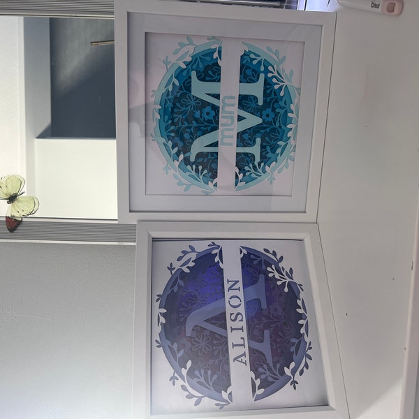 3D Split Monogram A-Z Shadow Box, Custom Name, Alphabet Family Name SVG ...