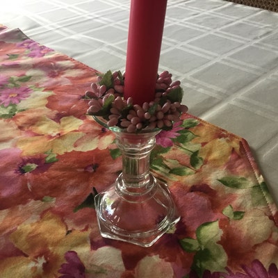 PRIMITIVE PIP BERRY Candle Rings Country Decor Small Burgundy - Etsy