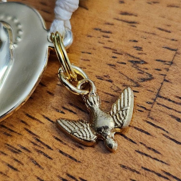 TINY Gold Tone Dove Charm/ Dove Charm for Bracelet/necklace /miniature ...