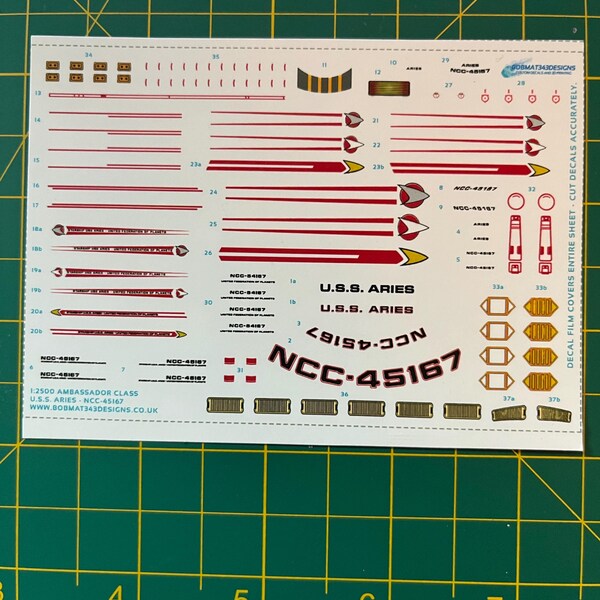 Waterslide Decals for 2500 Scale Luna Class USS Titan - Custom ...