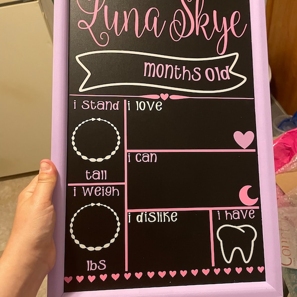 Monthly Baby Chalkboard - Milestone Chalkboard - Baby Shower Gift ...
