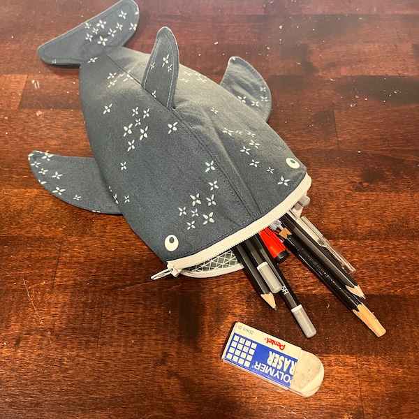 Twinkle Scattered Stars Whale Shark Pencil Case, Shark Pencil Pouch ...