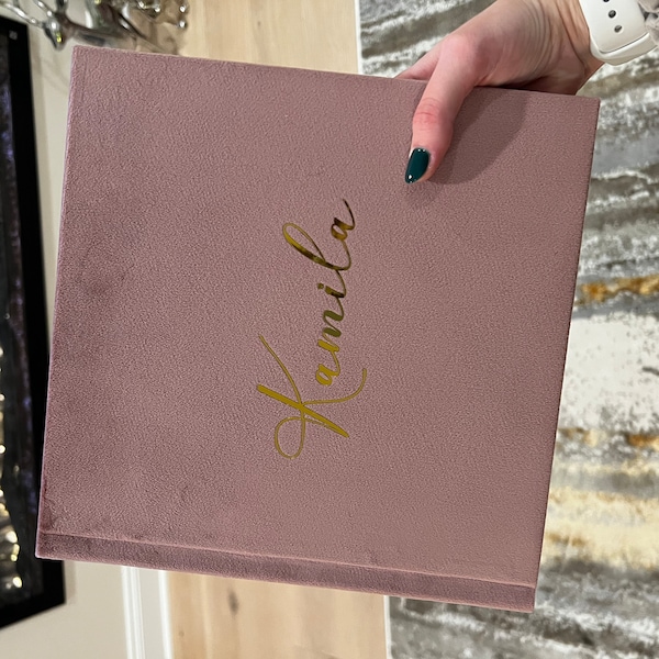 Custom Elegant Wedding Photo Album/guest Book in Velvet Hardcover for ...