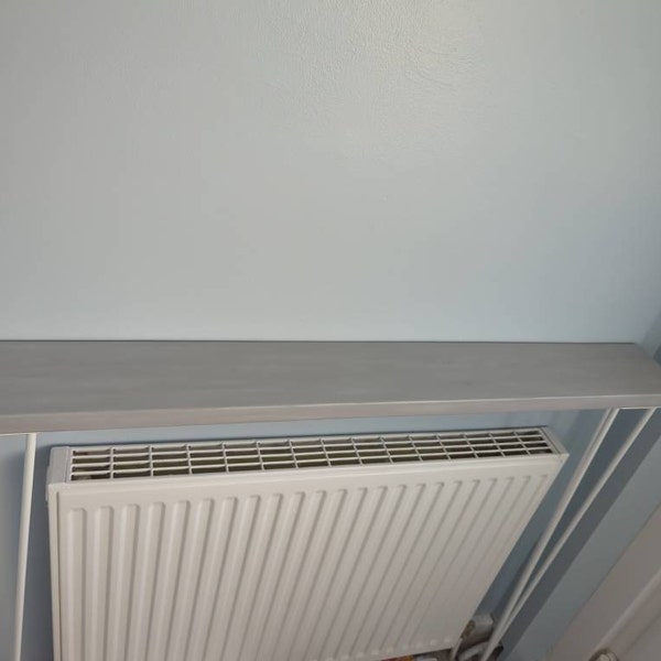 White Console Table, Hallway Table, Radiator Shelf, Rustic Hallway ...