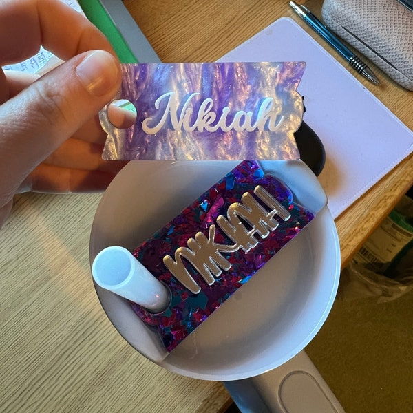 Stanley Name Plates Lid Toppers Cup Accessories Personalized Name Tag ...