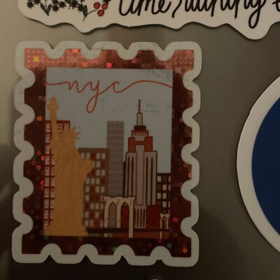 New York City Stamp Glitter Vinyl Sticker - Etsy