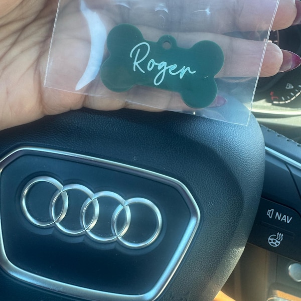 Acrylic Custom Engraved Pet ID Tags Personalized Front and Back Dog ...