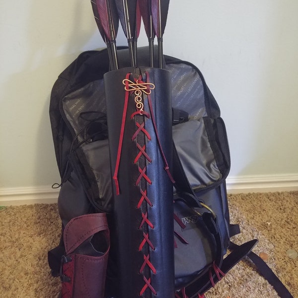 Leather, Semicircular Back Quiver - Lace-up Version - Etsy