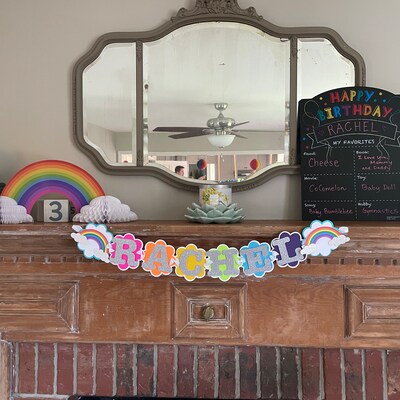 Rainbow Birthday Banner Rainbow Birthday Decorations Rainbow Themed ...