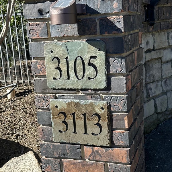 Custom CARVED Address Stone House Numbers Slate House Plaque Mailbox - Etsy