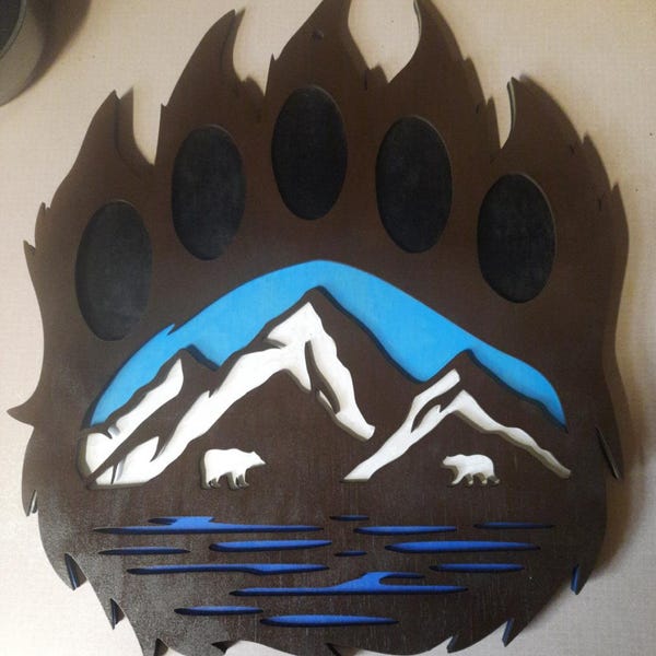Metal Grizzly Bear Face Wall Art - Etsy