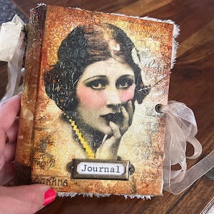 Grimoire Journal With Fairy Lock and Key, Witchy Junk Journal With Lock ...