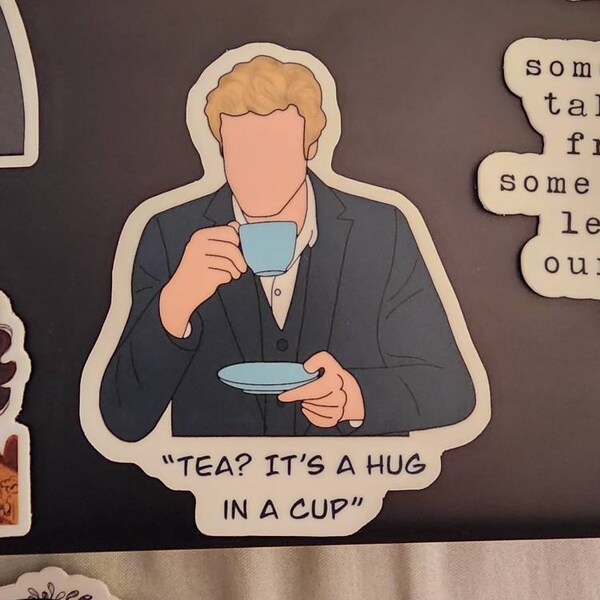 Hand Drawn Patrick Jane, Tea, Hug in a Mug Faceless Vinyl Waterproof ...