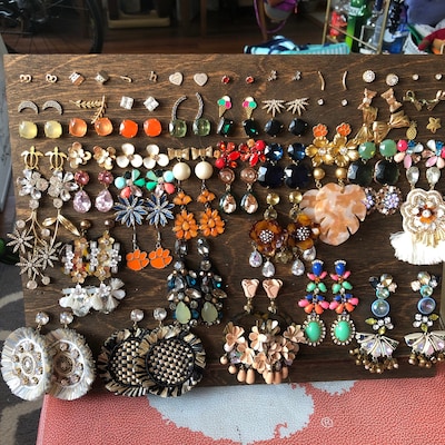 Minimalist Pegboard Style Earring Display 11 X 14 Wood Display, Pin ...