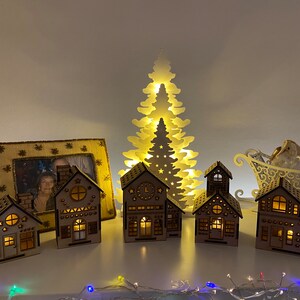 Christmas Houses Set 1 5 Styles Laser Cut Files - Etsy