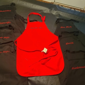 Custom Embroidered Apron, Custom Logo, Design Your Own, Custom Text ...