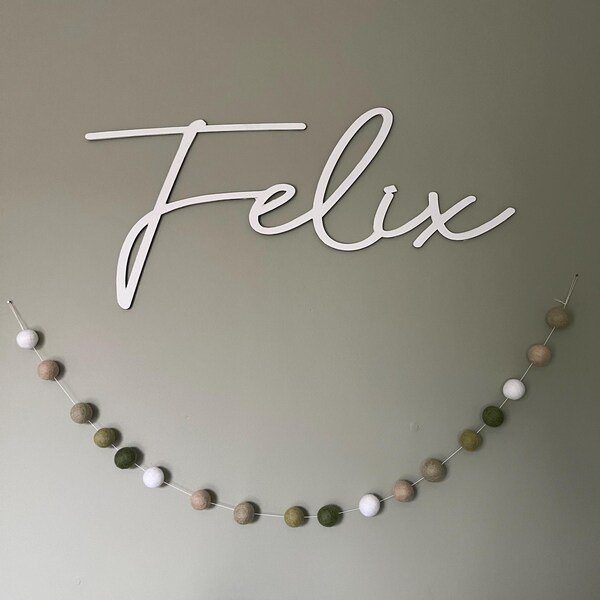 Boy's Nursery Decor Wooden Name Sign SCRIBBLE FONT Wall Art ...