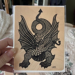 Figure VII homunculus demon screen print on wood veneer 7x5 | Etsy