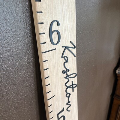 Growth Chart Ruler 3D, Wooden Measuring Stick for Kids, Giant Wall ...