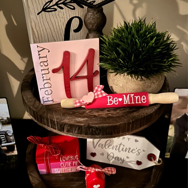 Valentine’s Day Tiered Tray, Valentines Day Tier Tray Signs, Love Tier ...