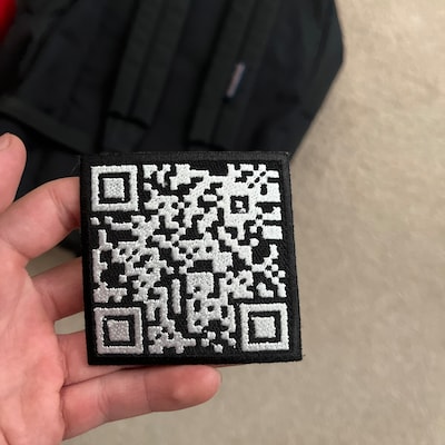 Custom QR Code Embroidered Patch, Personalised QR Code, Iron on QR ...