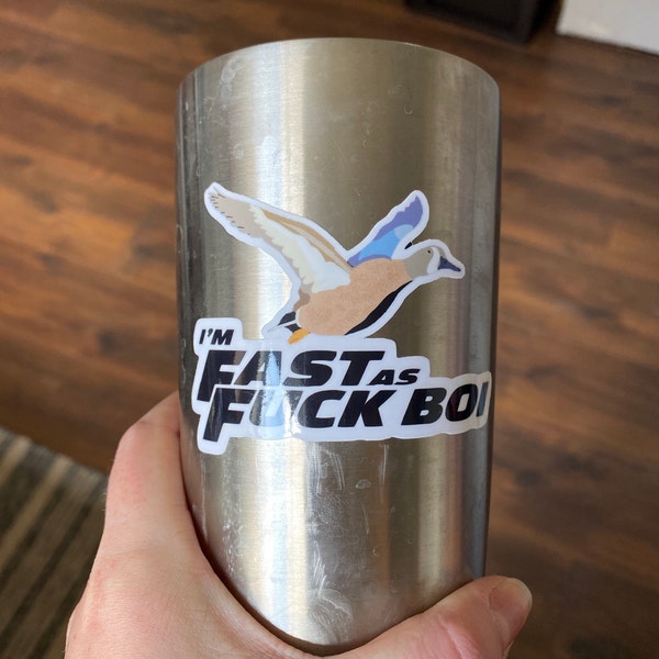 Im Fast as F* Boi Blue Wing Teal Duck Sticker - Etsy