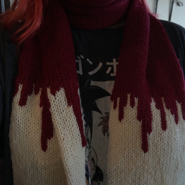 Zombie Apocalypse Scarf, Blood Red and Ivory Scarf, Vampire Tourniquet ...
