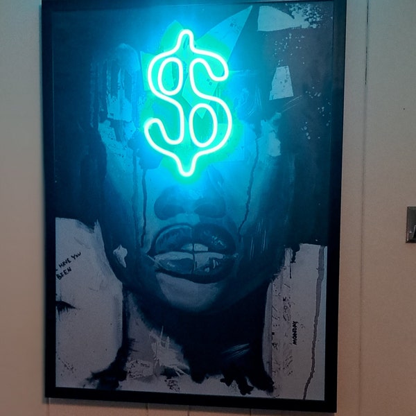 Contemporary Neon Painting Art - Custom Neon Sign, Modern Art Painting ...