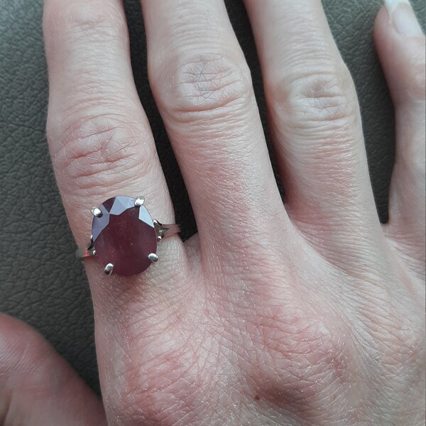 Large Intense Blue Lab Quartz in Sterling Silver Cocktail Ring 8.9ct ...