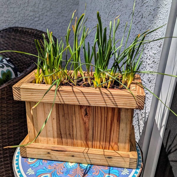 Raised Garden Box, Solid Wood Planter, Farmhouse Flower Garden, Raised ...