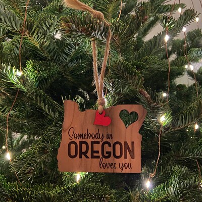 OREGON Ornament OR Magnet ONE Single Laser Engraved Wooden Personalized ...